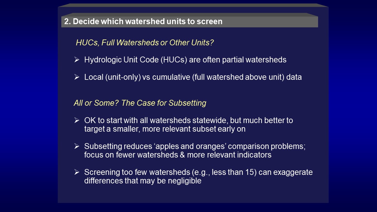 Step 2: Decide Which Watershed Units to Screen | US EPA