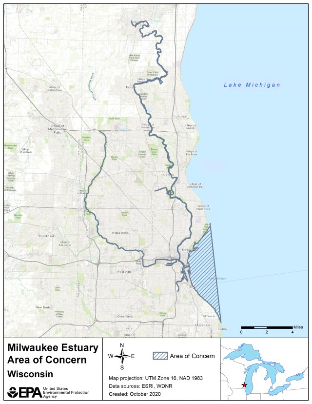 Milwaukee Estuary AOC Boundary Map | US EPA