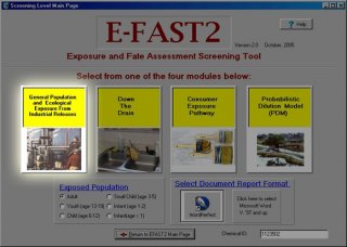 Exposure & Fate Assessment Screening Tool (E-FAST) Version 2.0 Computer ...