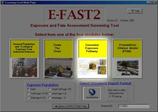 Exposure & Fate Assessment Screening Tool (E-FAST) Version 2.0 Computer ...
