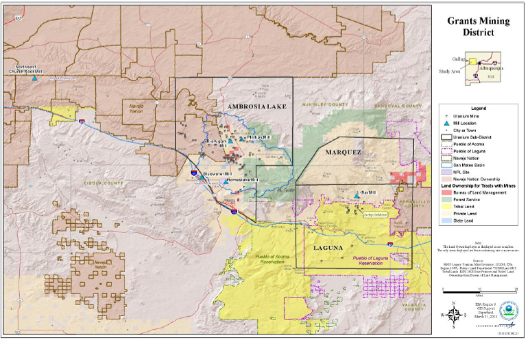 Grants Mining District Map | Grants Mining District in New Mexico | US EPA