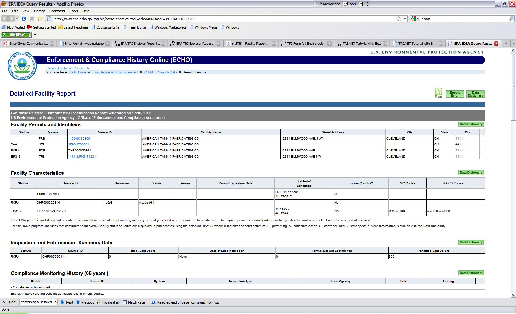 TRI.NET Tutorial with Examples | Toxics Release Inventory (TRI) Program ...