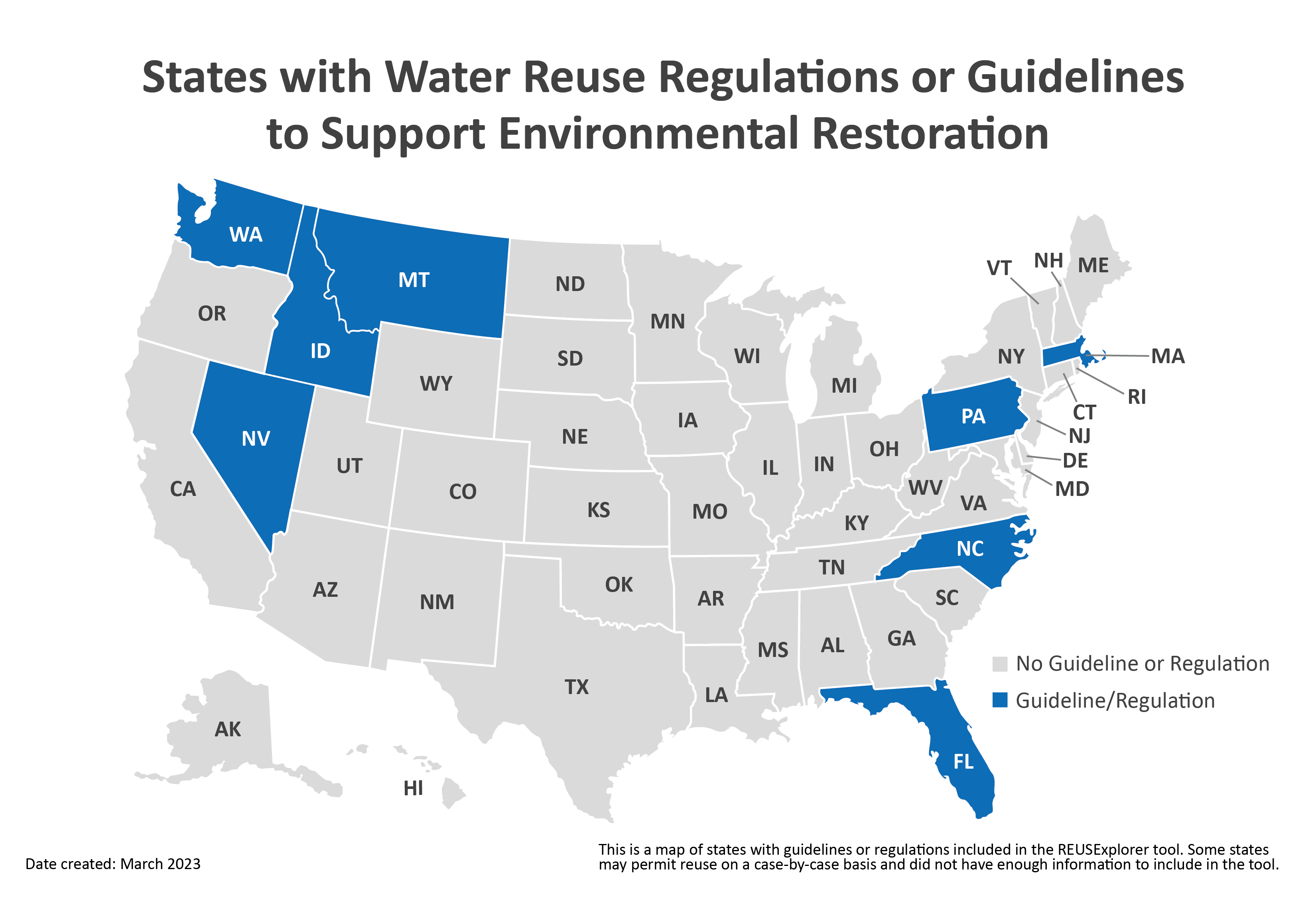 Maps of States with Water Reuse Regulations or Guidelines | US EPA