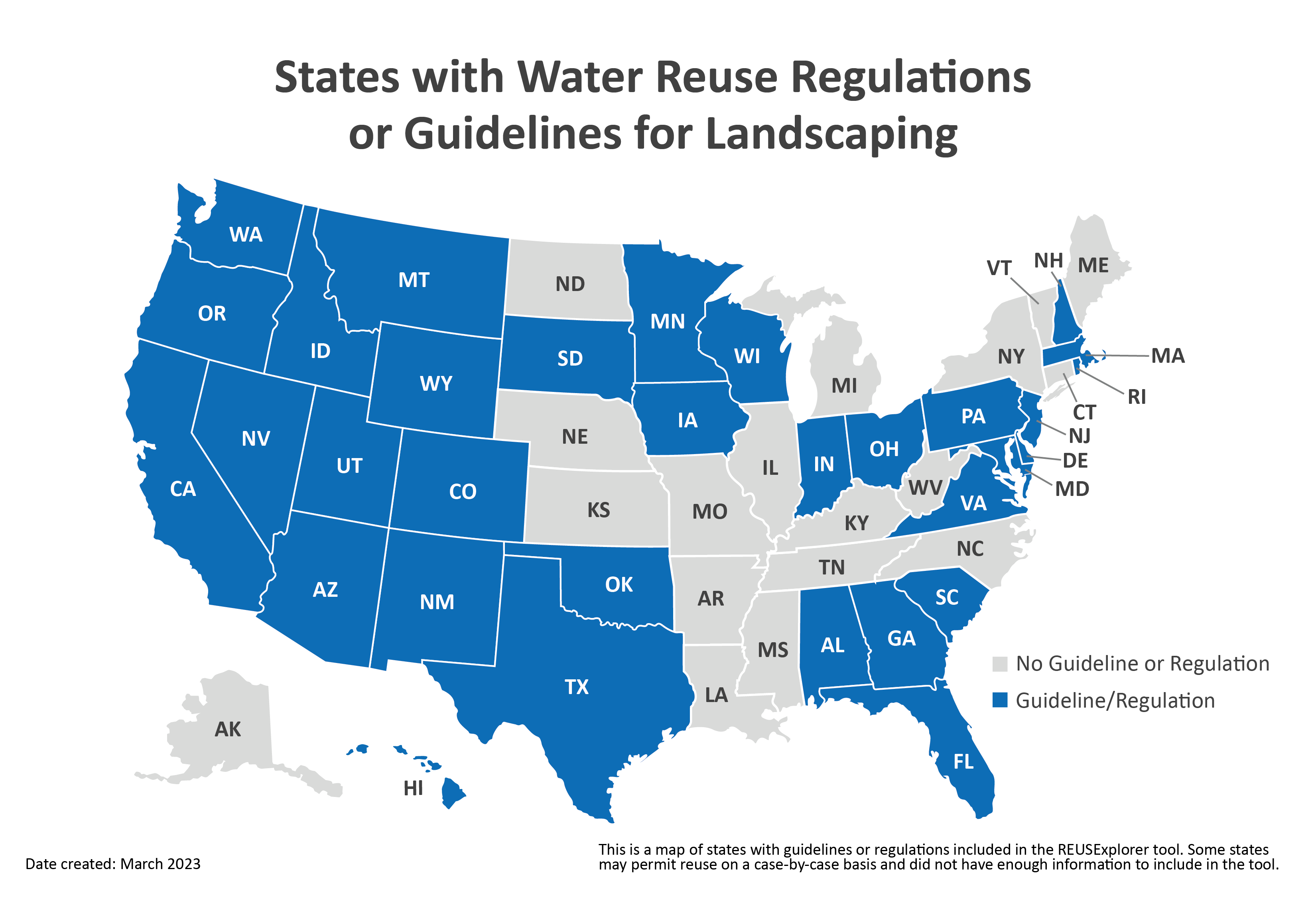 Maps of States with Water Reuse Regulations or Guidelines | US EPA