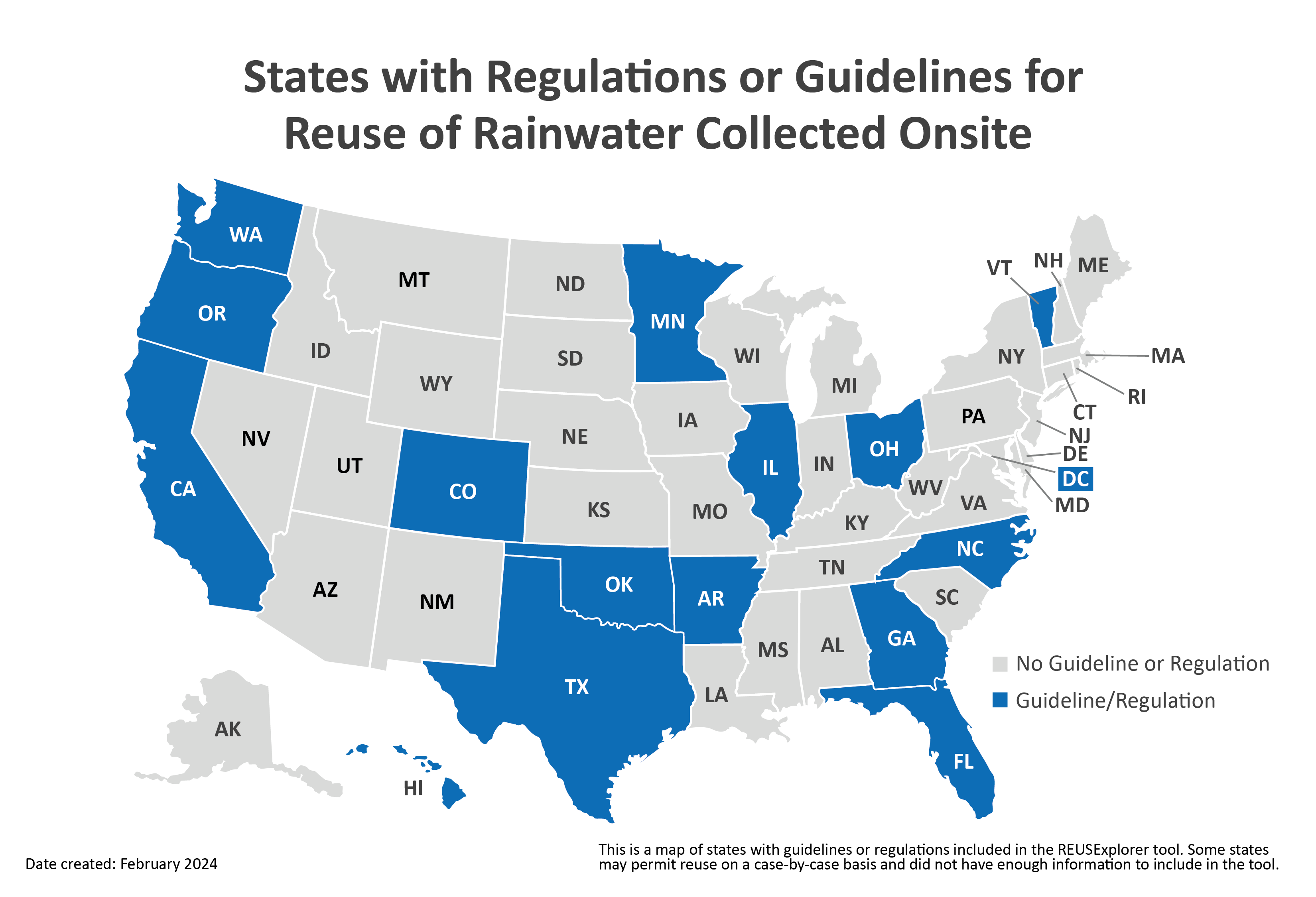 Maps of States with Water Reuse Regulations or Guidelines | US EPA