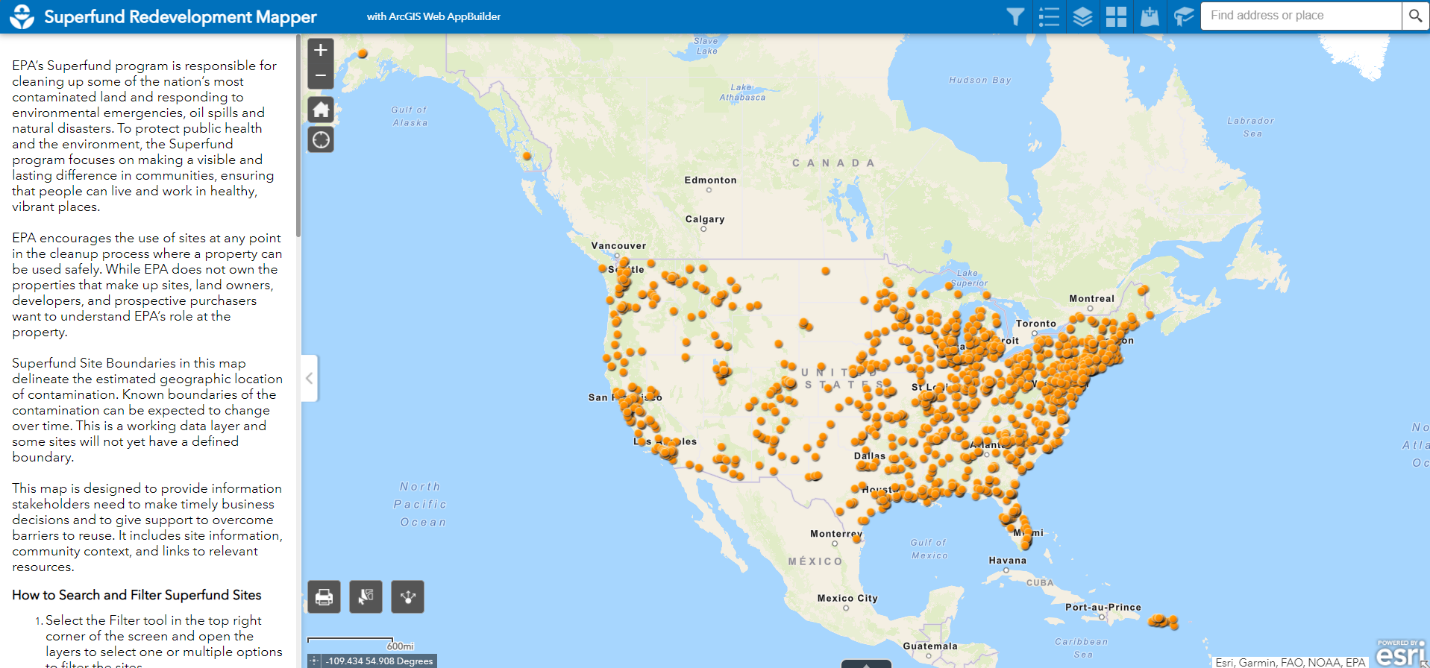 Superfund Redevelopment Mapper | US EPA
