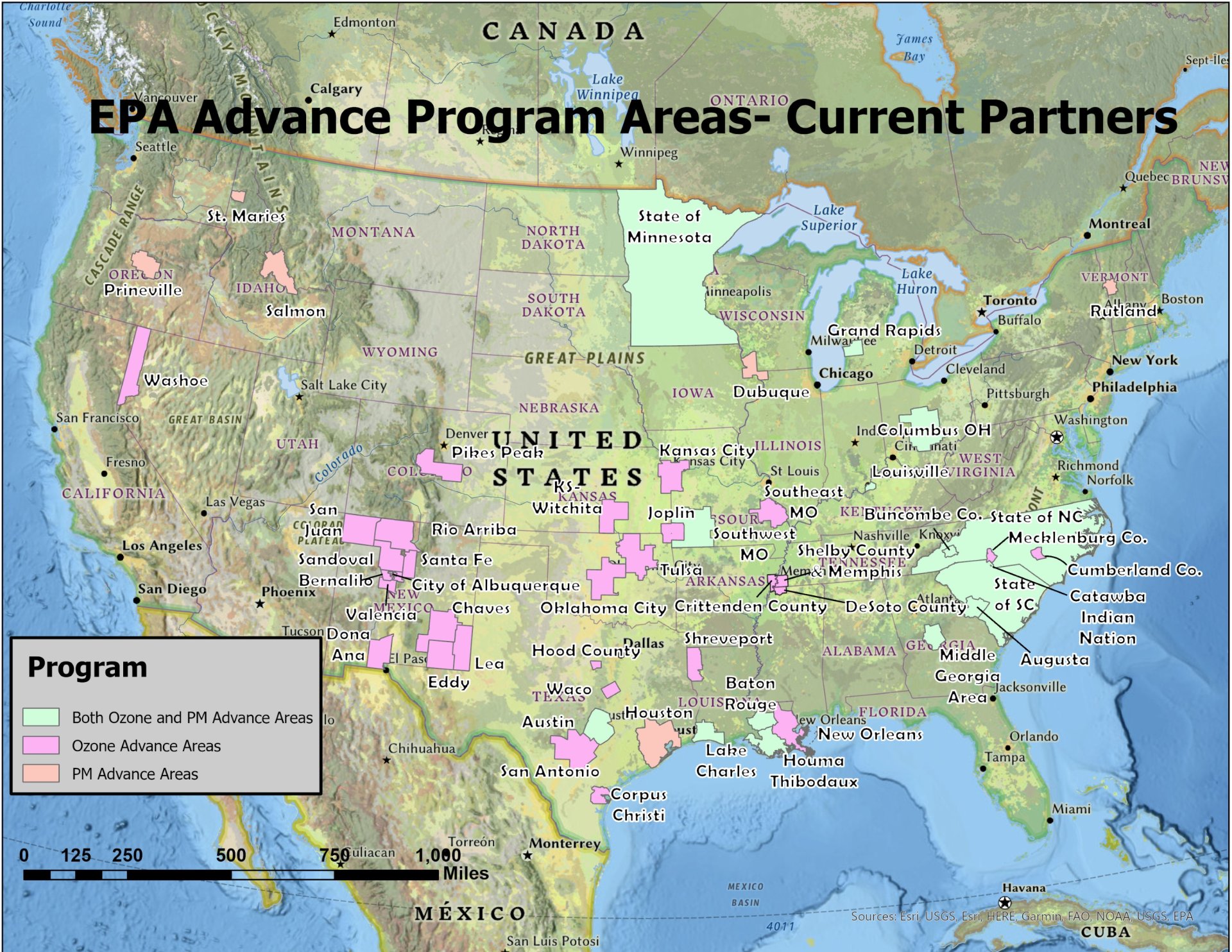 Map of Advance Areas | US EPA
