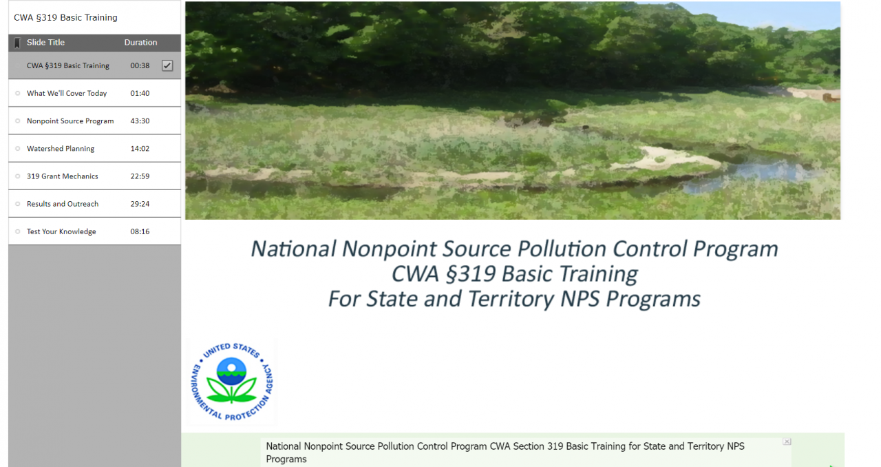 National Nonpoint Source Pollution Control Program - Basic Training | US EPA