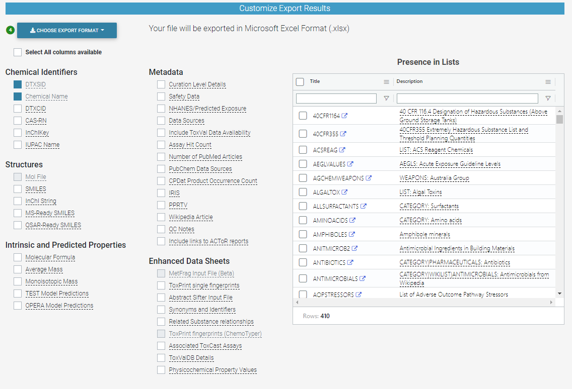 Chemicals Dashboard Help: Batch Search | US EPA