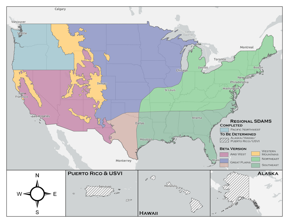 Streamflow Duration Assessment Method (SDAM) Status by Region | US EPA