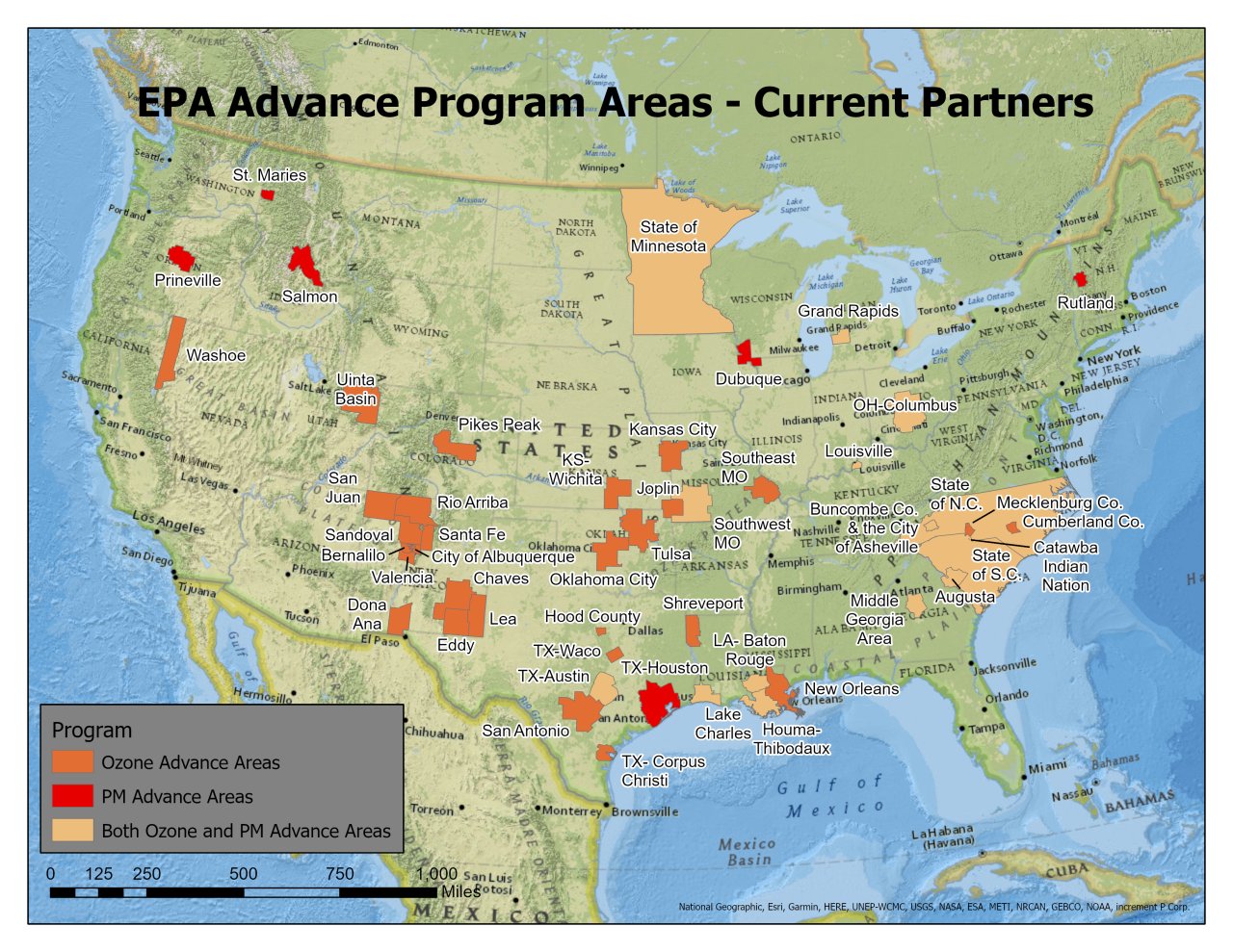 Map of Advance Areas | US EPA