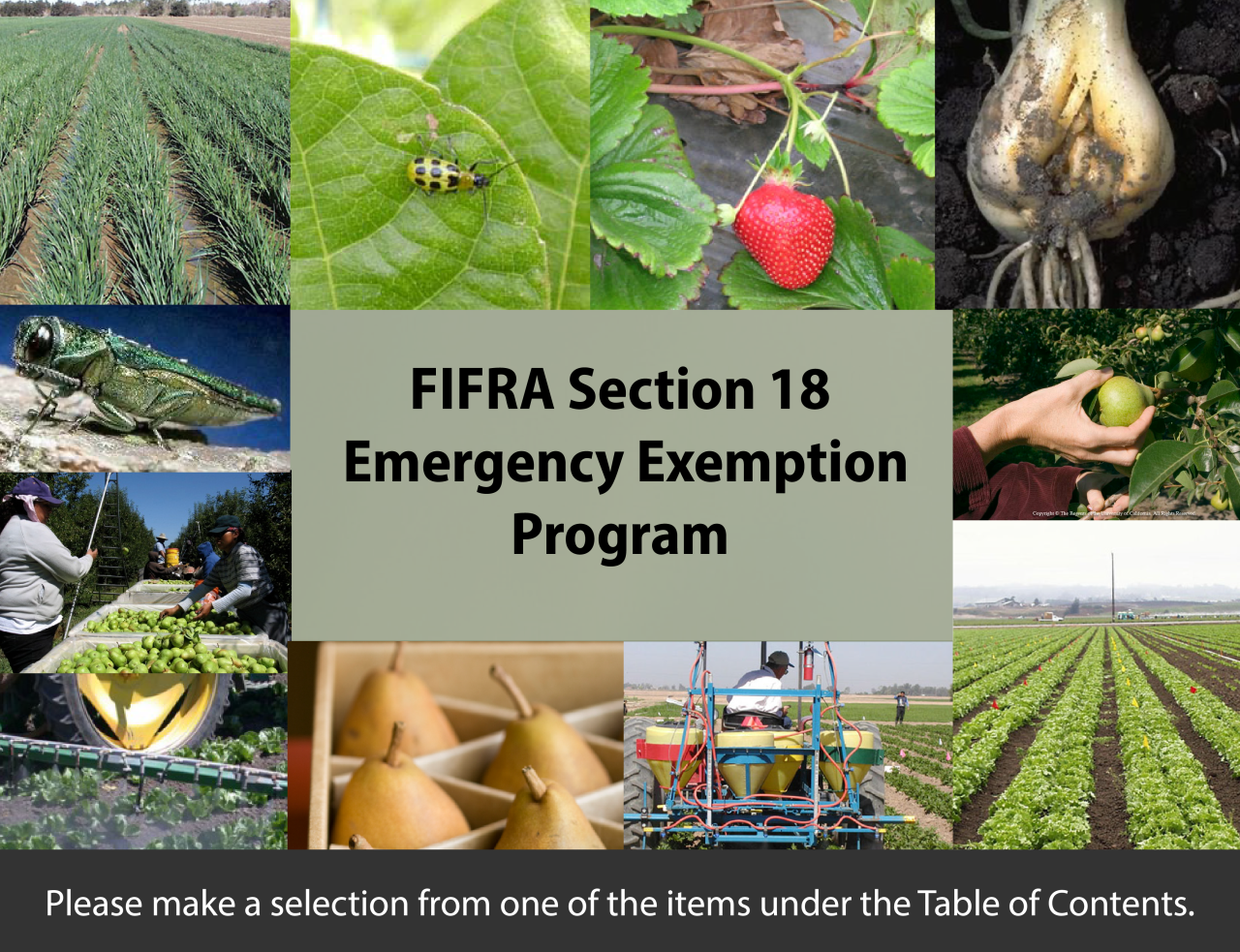 FIFRA Section 18 Emergency Exemption Program Information and Training ...