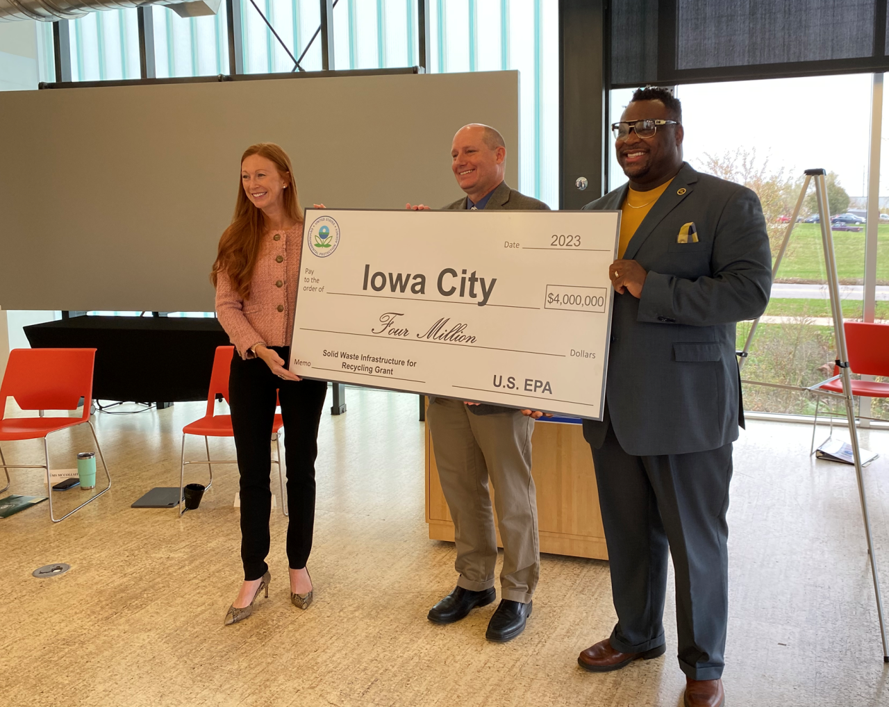 EPA Region 7 Presents $4M Check to City of Iowa City, After Selection ...