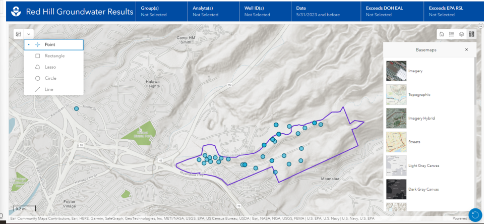 Red Hill Groundwater Results Application | US EPA