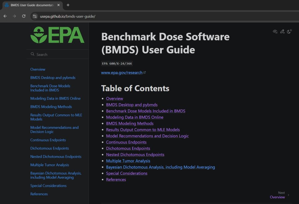 Benchmark Dose Software User Guide (November 2024) | US EPA