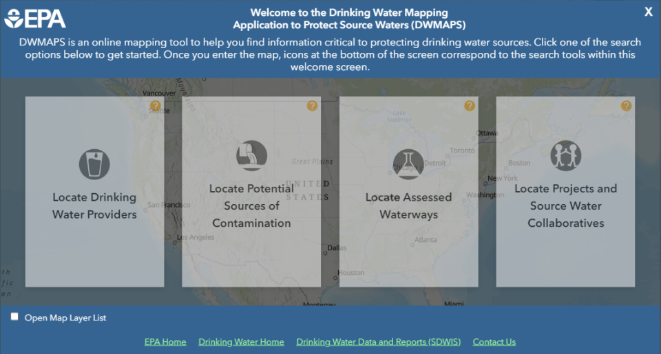 Drinking Water Mapping Application to Protect Source Waters (DWMAPS ...