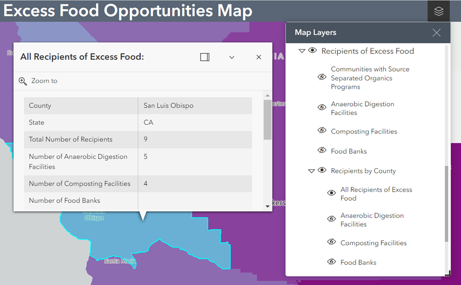 User Guide for the Excess Food Opportunities Map | US EPA
