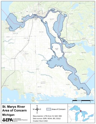 St. Marys River AOC Boundary Map | US EPA